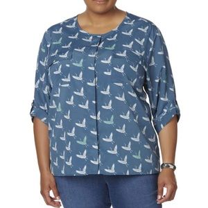 Laura Scott | Tops | Nwt Plus Size Bird Design Blouse | Poshmark